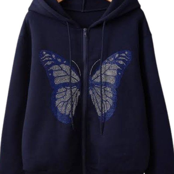 Jackets & Coats | Y2k Inspo 0s Sweater Bling Sporty Rave Grunge Vsco ...